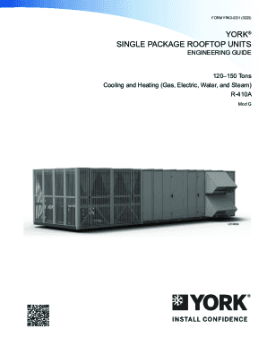 Fillable Online YORK 120-150Ton, Mod G Single Package Rooftop Unit ...