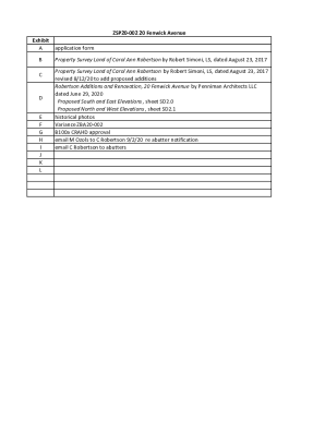 Fillable Online Exhibit A application form B Property Survey Land of ...