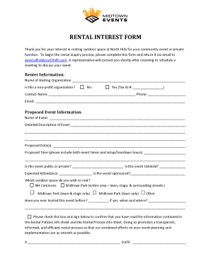 Fillable Online Rental Interest FormNorth Hills Fax Email Print - pdfFiller