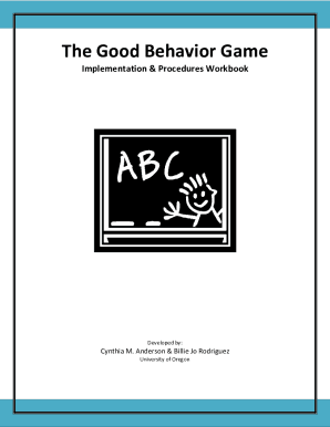 Fillable Online The Good Behavior Game. Implementation & Procedures ...