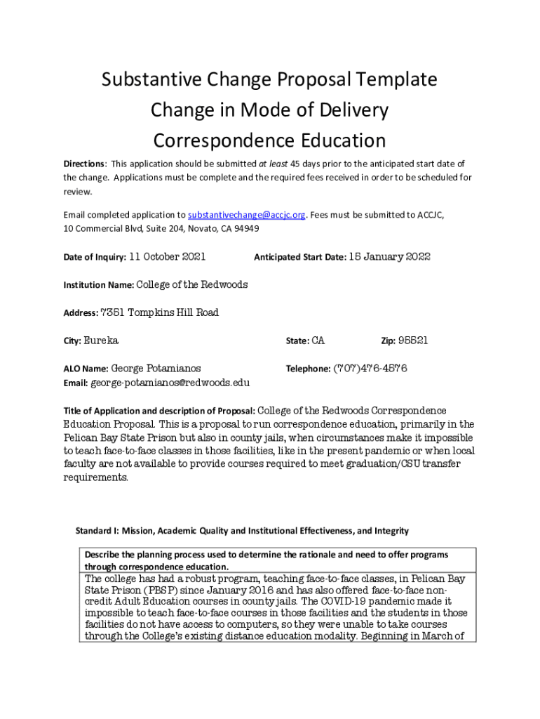 Fillable Online Substantive Change Proposal Templates - WSCUC Fax Email ...