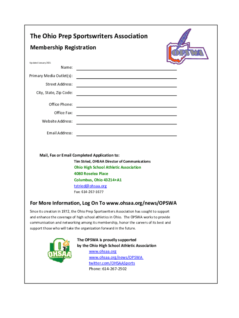 Fillable Online Athletic Department - My OHSAA Fax Email Print - pdfFiller