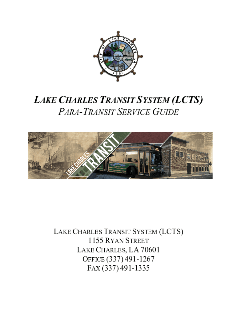 Fillable Online Lake Charles City Transit Service - lsndc.org Fax Email ...