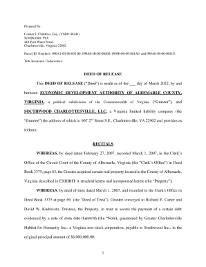 Fillable Online 1 DEED OF RELEASE This DEED OF RELEASE (Deed) is made ...