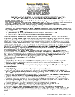 Fillable Online Residency Petition Form Fax Email Print - pdfFiller