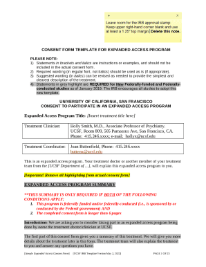 Individual Patient Expanded Access Consent Template - irb ucsf Doc ...