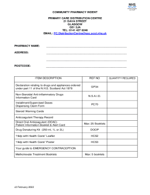 Fillable Online Experiences of a community pharmacy service to support ...