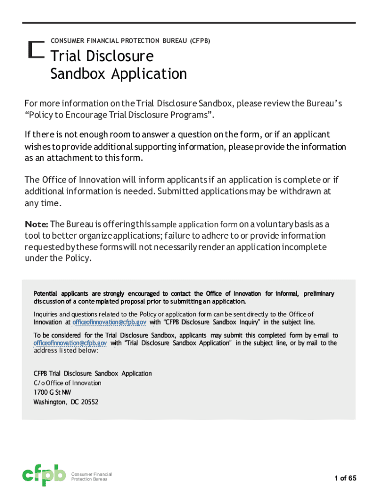 Fillable Online files consumerfinance Trial Disclosure Sandbox Application. ICBA TDP Waiver ...