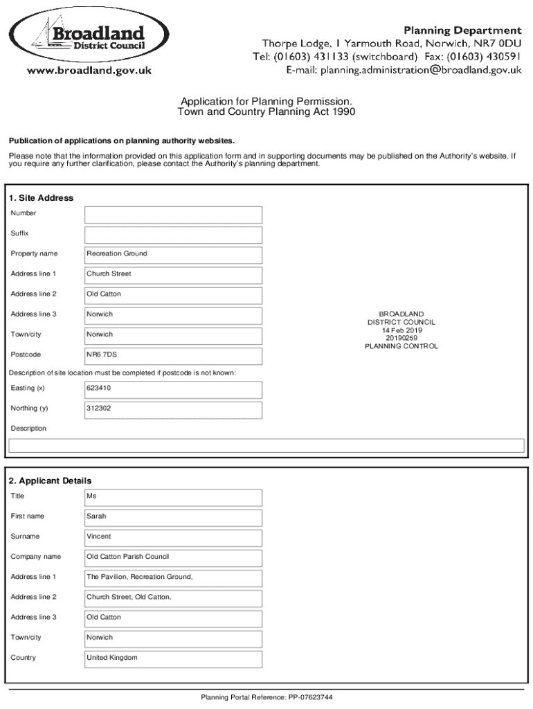 Fillable Online secure broadland gov DELEGATED REPORT SHEET - Broadland ...