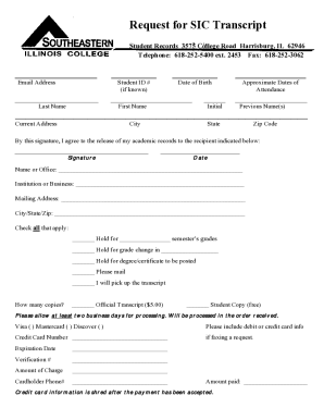 Fillable Online Get Request for SIC Transcript - US Legal Forms Fax ...