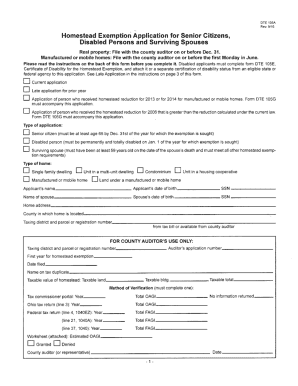 Fillable Online Homestead Exemption Application For ... - Forms ...