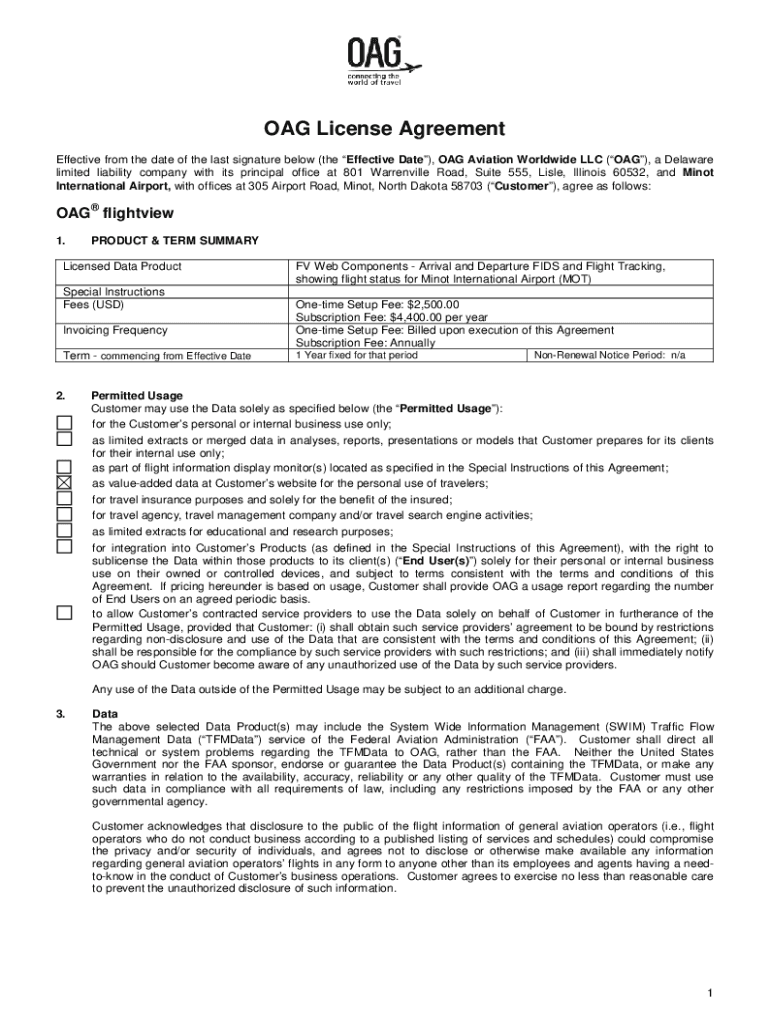 Fillable Online Evaluation License Agreement - OAG Fax Email Print ...
