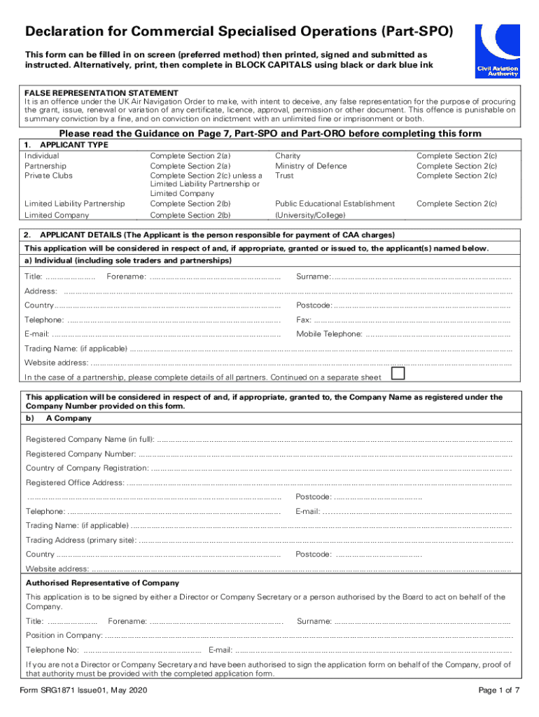 Fillable Online Application for Operation of a Small Unmanned Aircraft ...