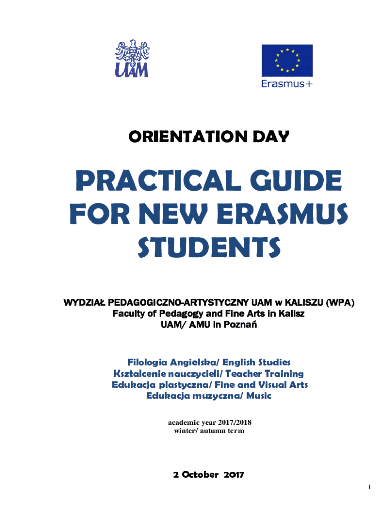 Fillable Online PRACTICAL GUIDE FOR NEW ERASMUS STUDENTS Fax Email Print - pdfFiller