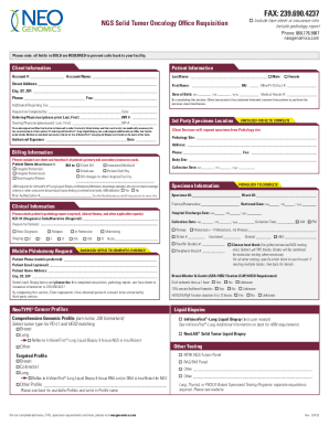 Fillable Online NGS Solid Tumor Oncology Office Requisition Fax Email ...