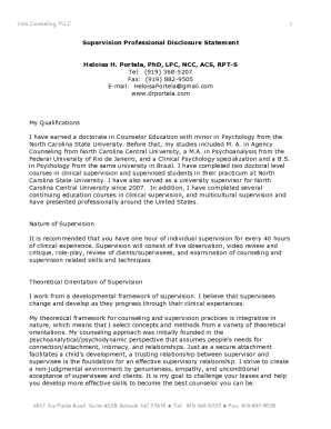 Fillable Online Supervision Professional Disclosure Statement Heloisa H ...