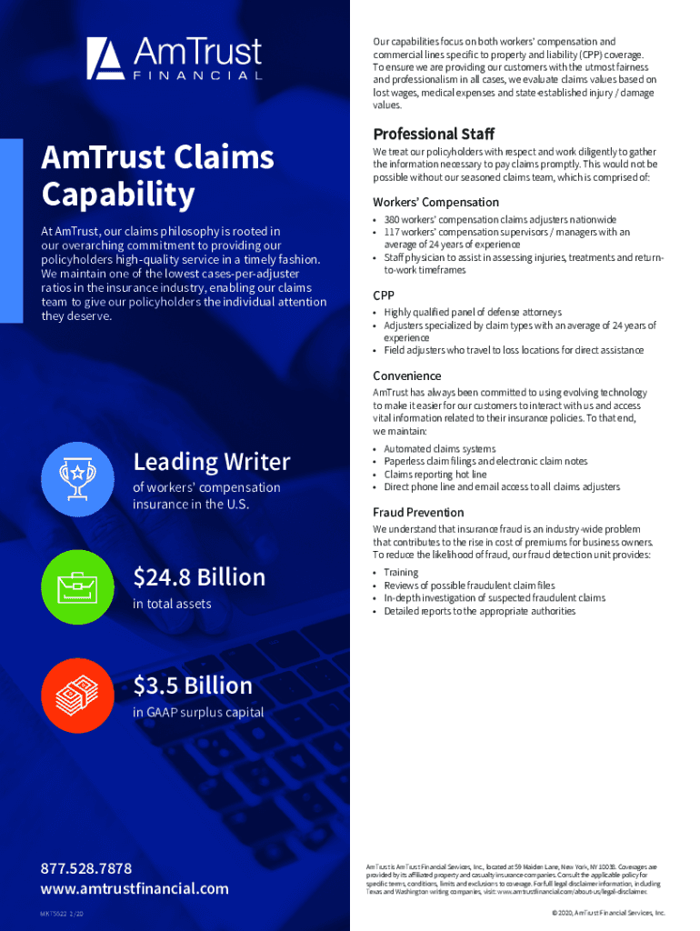 Fillable Online AmTrust Claims Capability - Mover's Choice Insurance ...