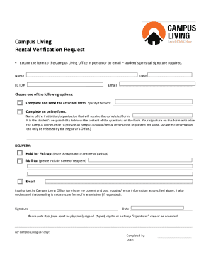 Fillable Online college lclark Off Campus Housing Verification Form ...