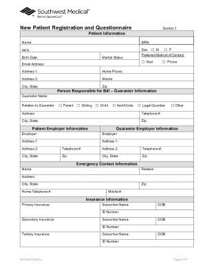 Fillable Online Patient Registration Form - Skylands Medical Group Fax ...