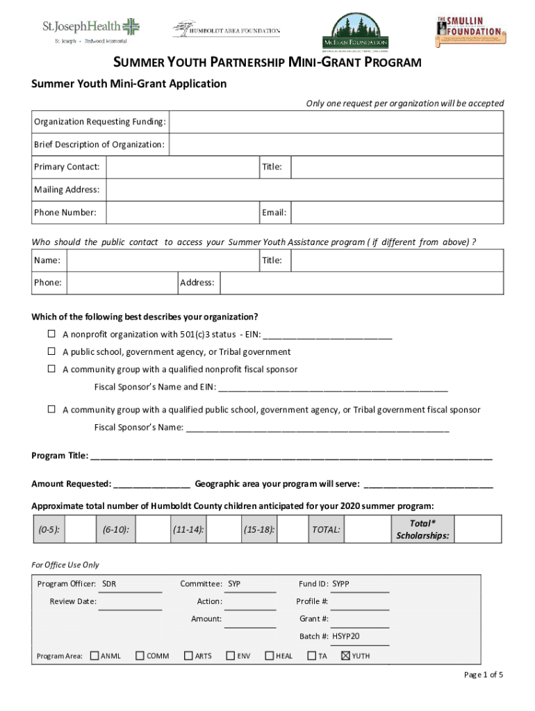 Fillable Online Humboldt Area Foundation - Are you excited for summer ...