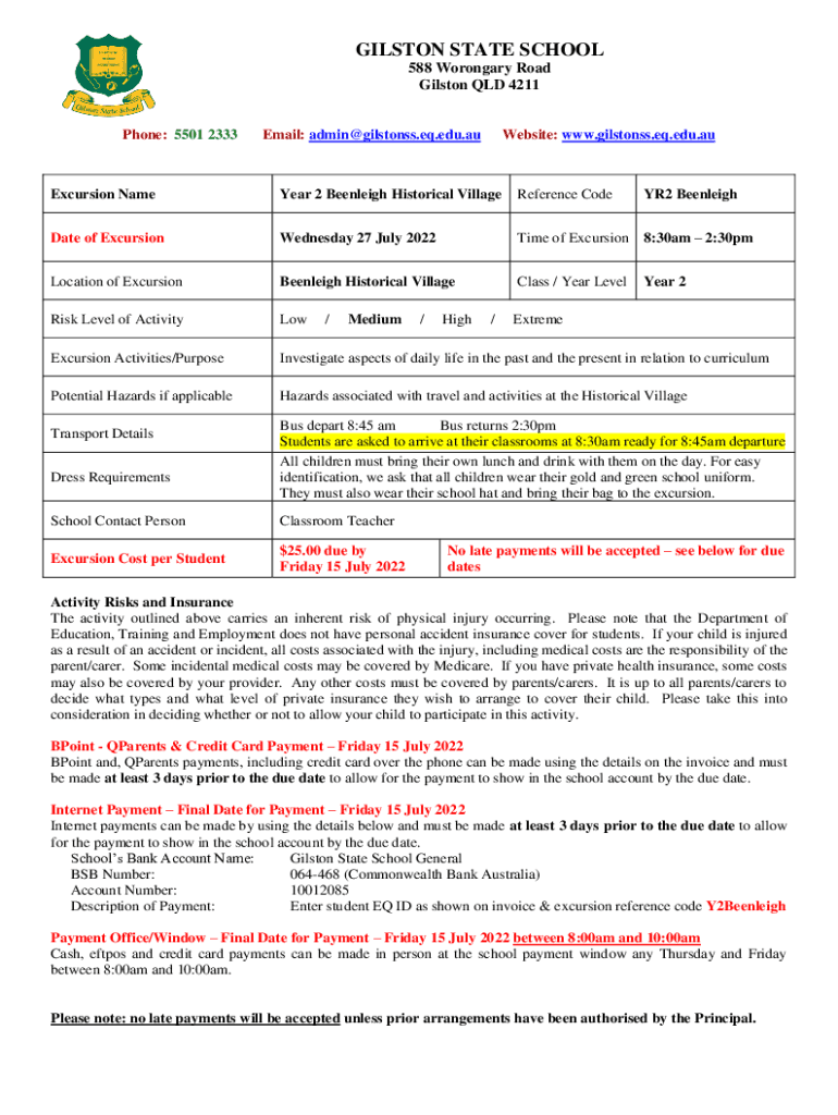 Fillable Online gilstonss eq edu Contact us - Gilston State School Fax ...