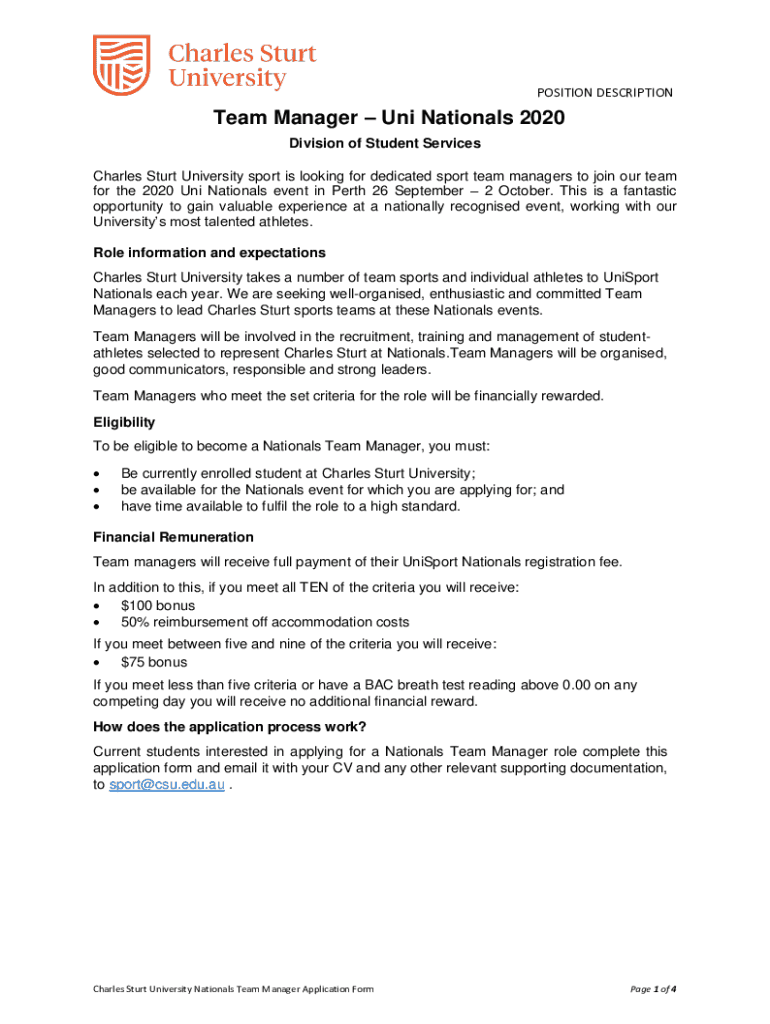 Fillable Online Nationals-Team-Manager-application-form.pdf Fax Email ...