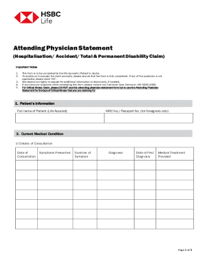 Fillable Online ATTENDING PHYSICIAN'S STATEMENT (PERSONAL ... Fax Email ...