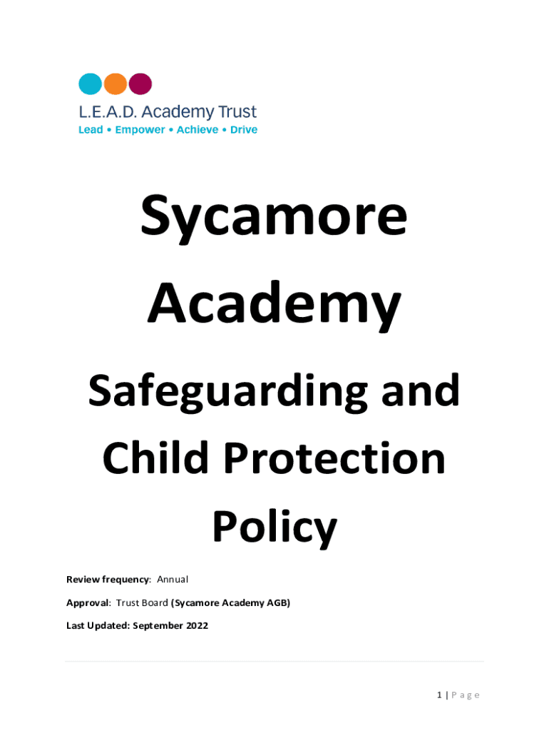 Fillable Online CHILD PROTECTION AND SAFEGUARDING POLICY Fax Email ...