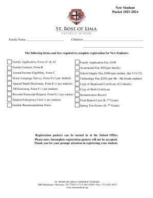 Fillable Online Application Timeline - Saint Rose of Lima Catholic ...