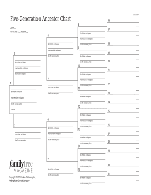 Fillable Online Free Five Generation Ancestor Chart Download Fax Email ...