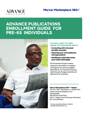 Fillable Online ADVANCE PUBLICATIONS ENROLLMENT GUIDE FOR PRE-65 ...