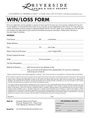 Fillable Online REQUEST FOR WIN/LOSS STATEMENT - Amazon AWS Fax Email Print - pdfFiller