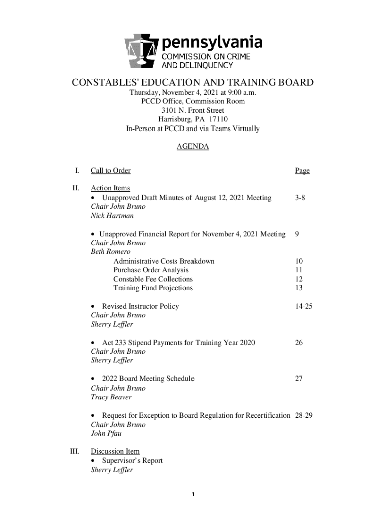 Fillable Online Constables' Education and Training Board - PCCD - PA.GOV Fax Email Print - pdfFiller