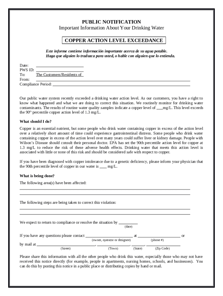 important ination about your drinking water failure to monitor Doc Template | pdfFiller