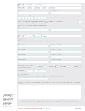 Fillable Online Capped drawdown to flexi-access drawdown conversion ...