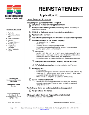Fillable Online Reinstatement Application Fillable. December 2022 Fax ...