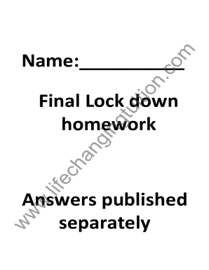 Fillable Online Name: Final Lock down homework Answers published ... Fax Email Print - pdfFiller