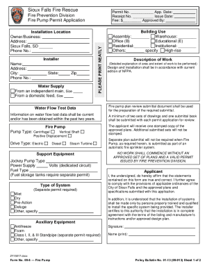 Fillable Online Fire Pump Permit Application Fax Email Print - pdfFiller