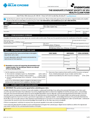 Fillable Online sfu dental claim form - Studentcare Fax Email Print ...