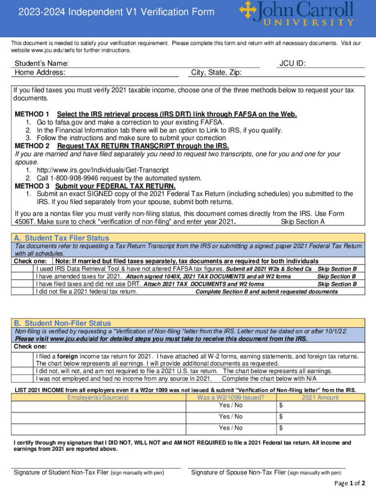 Fillable Online Process, Policies, and Forms - John Carroll University Fax Email Print - pdfFiller