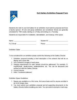 Fillable Online Exit Gallery Exhibition Request Form - Fort Lewis ...
