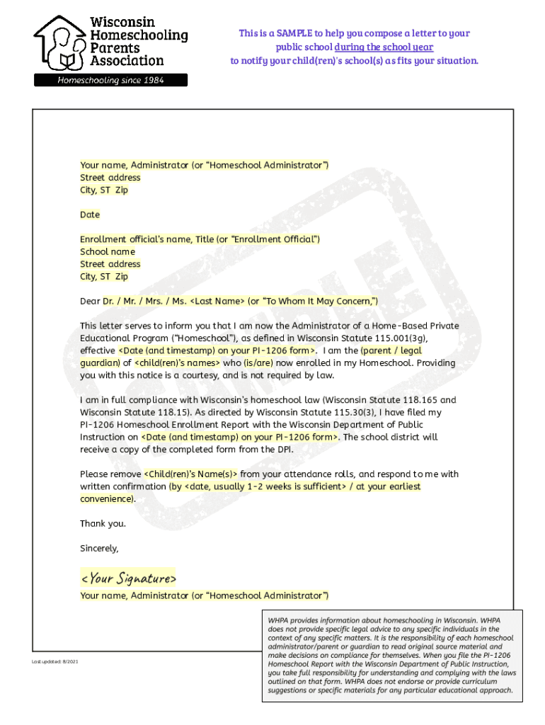 Fillable Online This is a SAMPLE to help you compose a letter to your ...