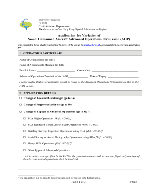 Fillable Online AC-002 AOP Variation Application Form Fax Email Print ...
