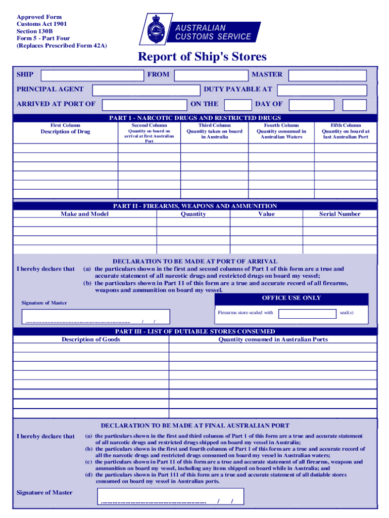 Fillable Online Australian Customs Service - Form 5 Part 4 - Yumpu Fax ...