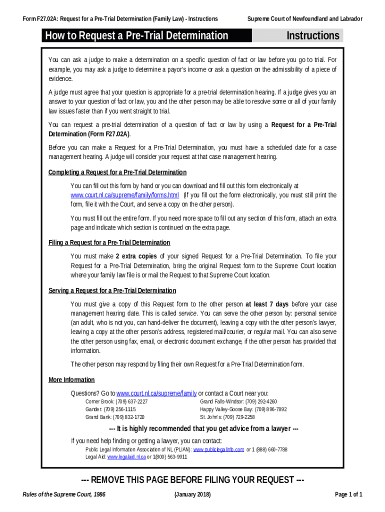 F27.02A: Request for a Pre-Trial Determination (Family ... Doc Template ...