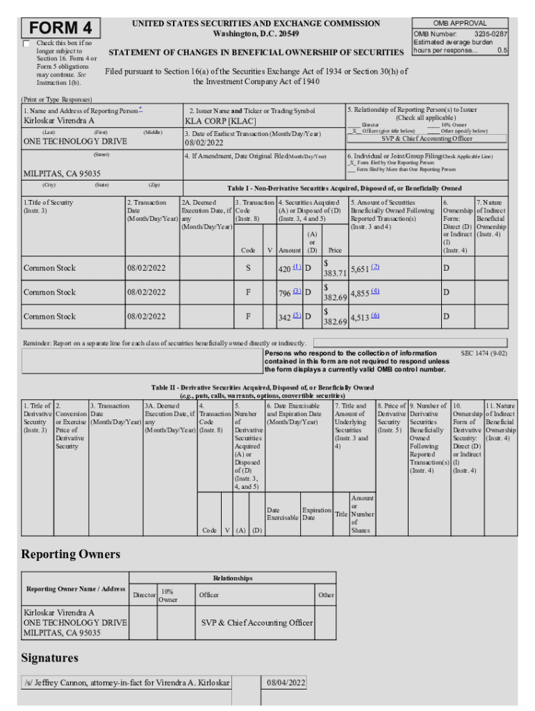 Fillable Online KLA CORP KLAC Fax Email Print - pdfFiller