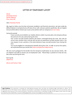 Fillable Online How To Craft a Professional Layoff Letter (With an ...