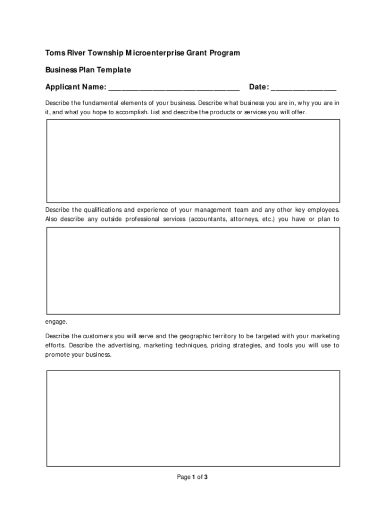 Fillable Online How to Write a Business Plan for a Micro Enterprise ...