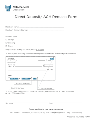 Fillable Online Direct Deposit/ ACH Request Form Fax Email Print - pdfFiller