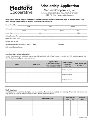 Fillable Online Medford CooperativeOne Cooperative Everything You Need ...